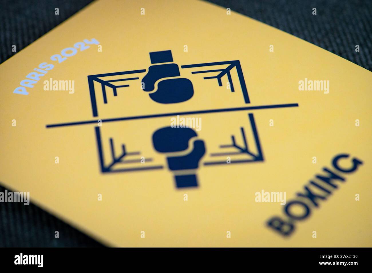 Boxing pictogram for paris 2024 summer olympics. Official icon of sport ...