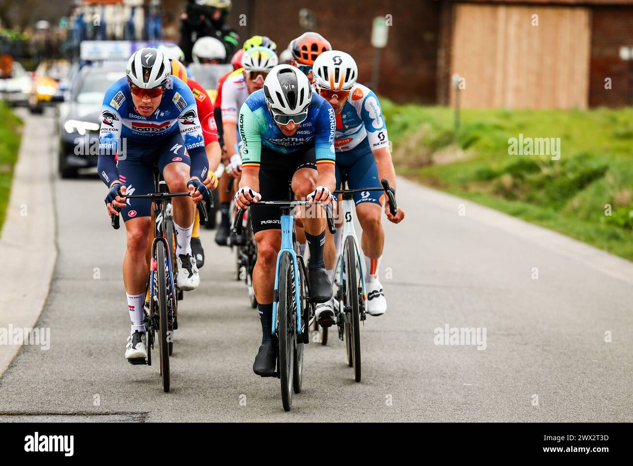 Waregem, Belgium. 27th Mar, 2024. Danish Casper Pedersen of Soudal ...