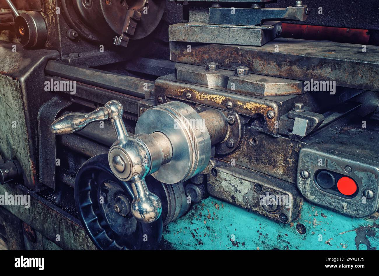 Metal drilling process using lathe hi-res stock photography and images ...