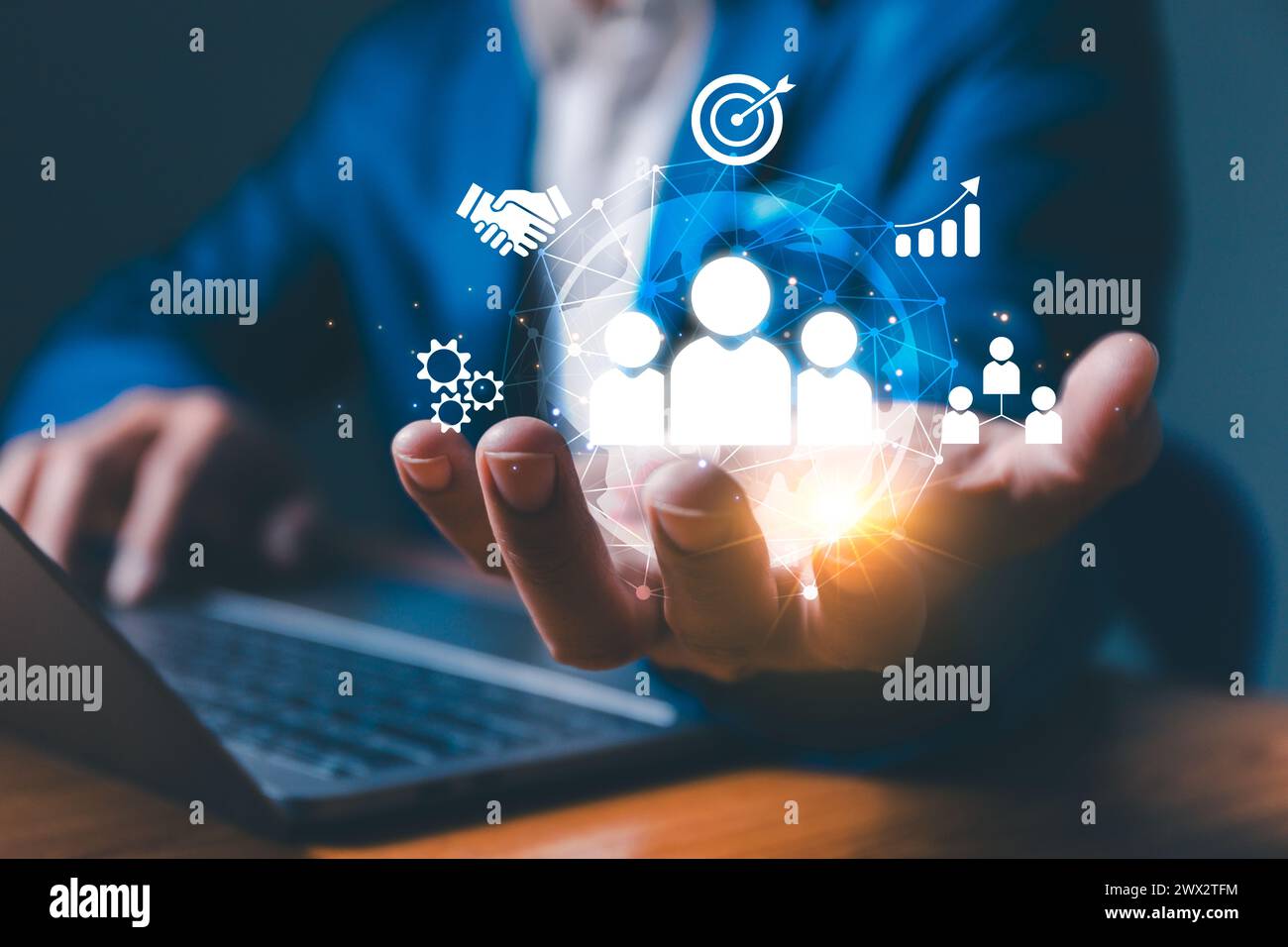 Employing CRM, the businessman manages global customer networks ...