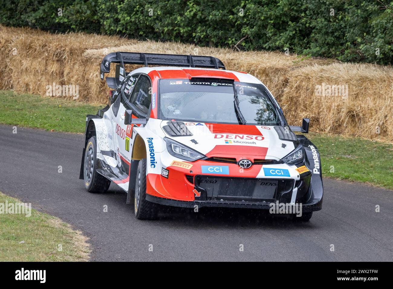 2022 Toyota GR Yaris Rally1 WRC racer with driver Elfyn Evans at the ...