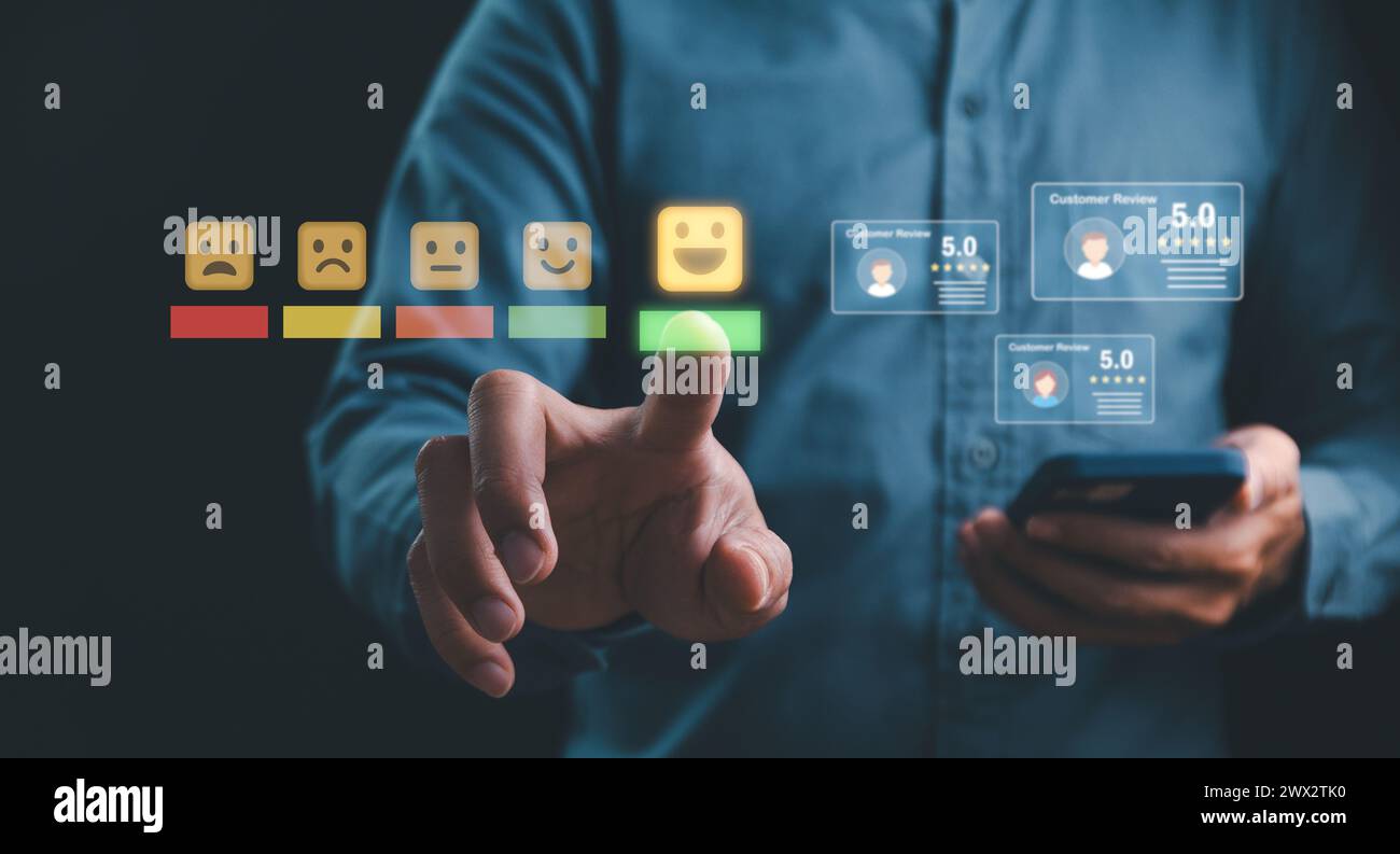 Customer Satisfaction Survey Concept 5 Star Satisfaction Service Experience Rating Online