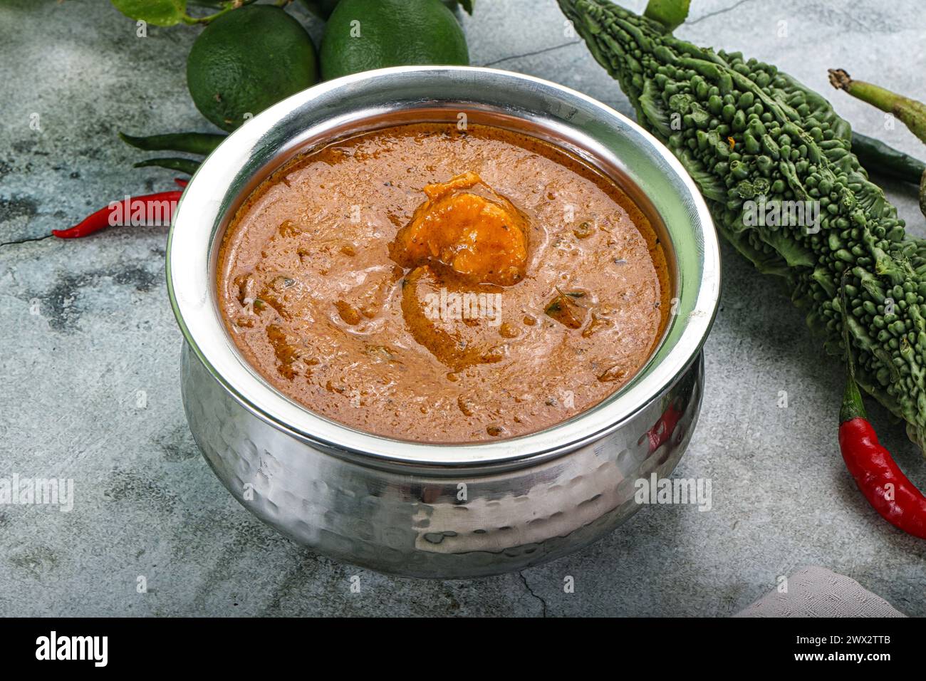 Indian cuisine - Masala with prawn and spices Stock Photo - Alamy