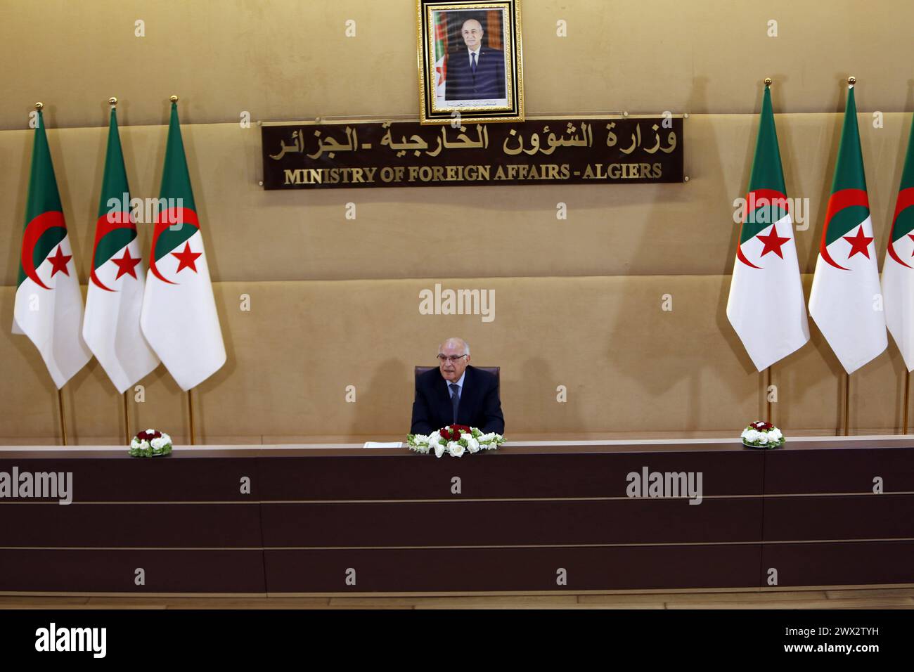 © Salim/APP/MAXPPP - Le ministre Algérien des Affaires étrangères Ahmed ...