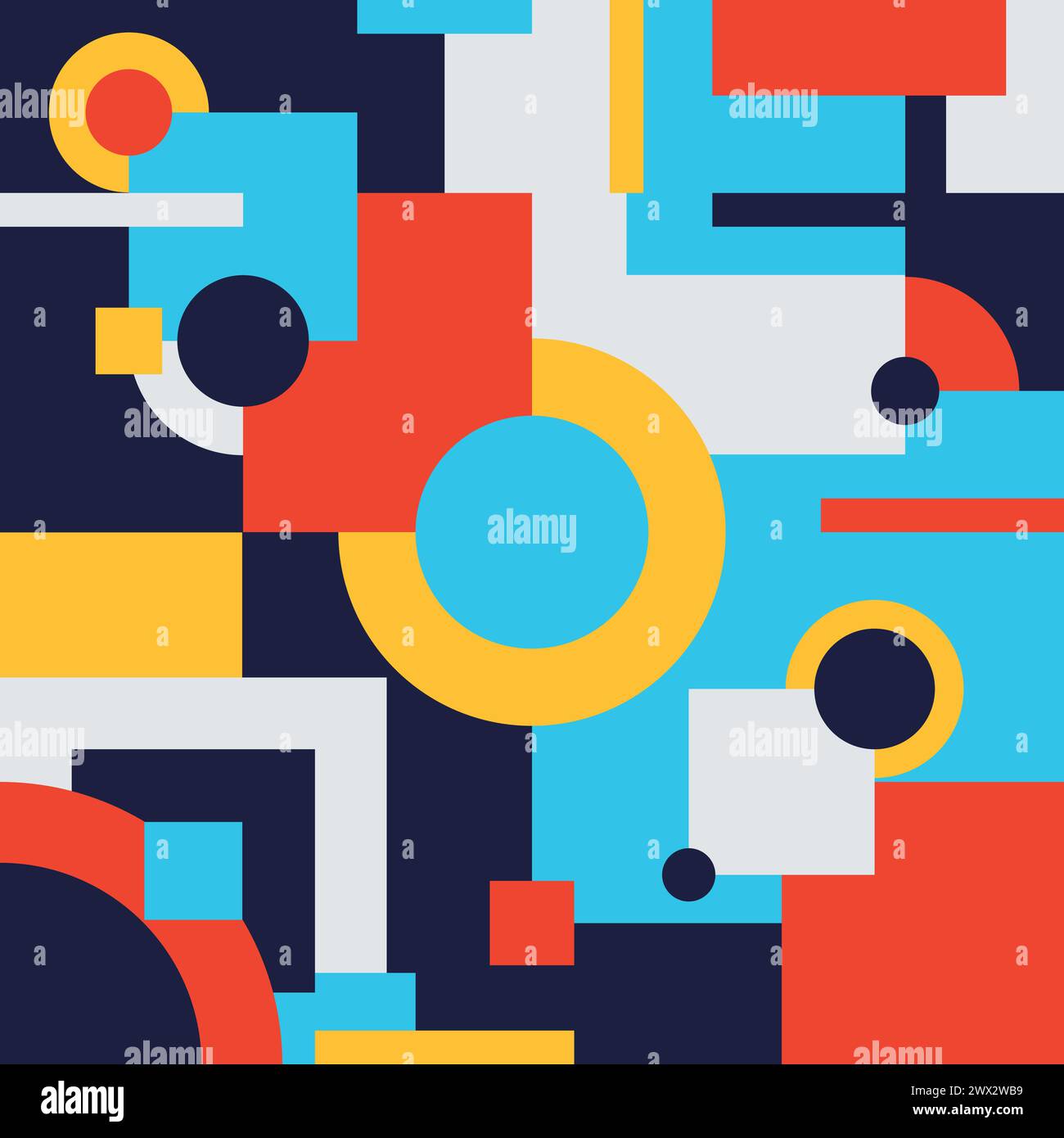 Retro Squares and Geometric Colored Shadow Shapes Background. Vector ...