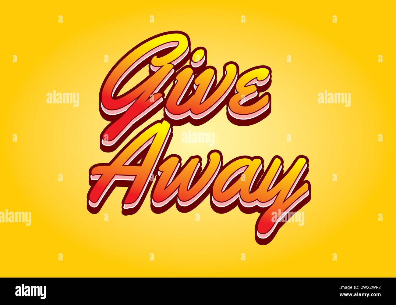Give away. Text effect illustration design in red yellow colors and eye ...