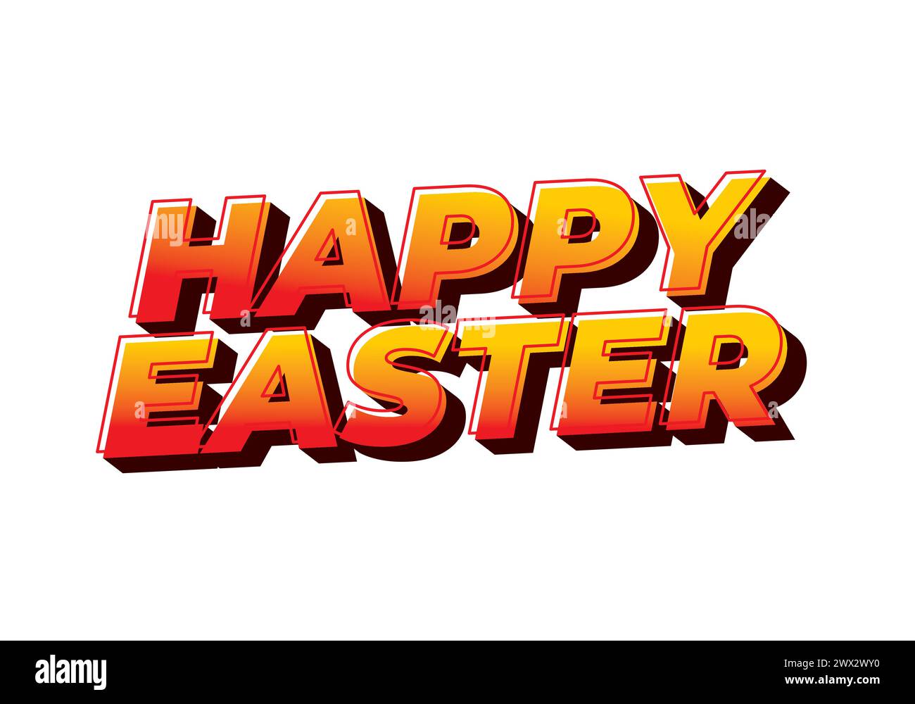Happy easter. Text effect banner design in eye catching colors and 3 ...