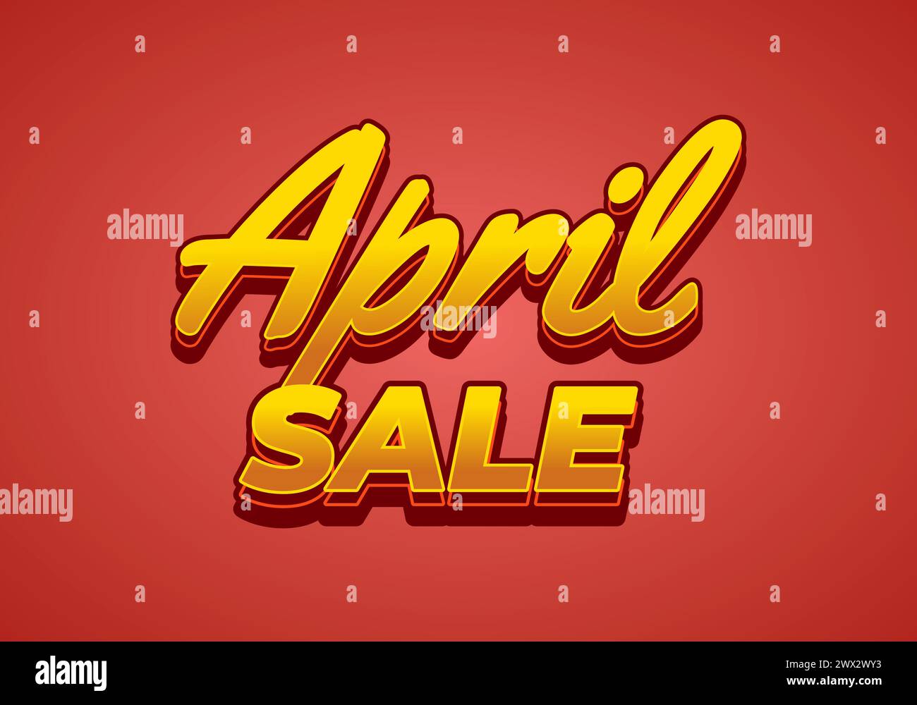 April sale. Text effect design in 3 dimension style Stock Vector Image ...