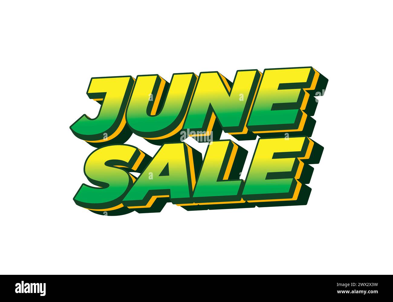 June sale. Text effect design in 3 dimensions style with eye catching ...