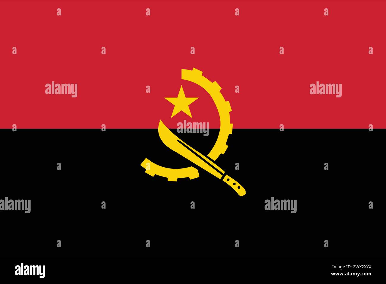 National Flag of Angola, Angola sign, Angola Flag Stock Vector Image ...