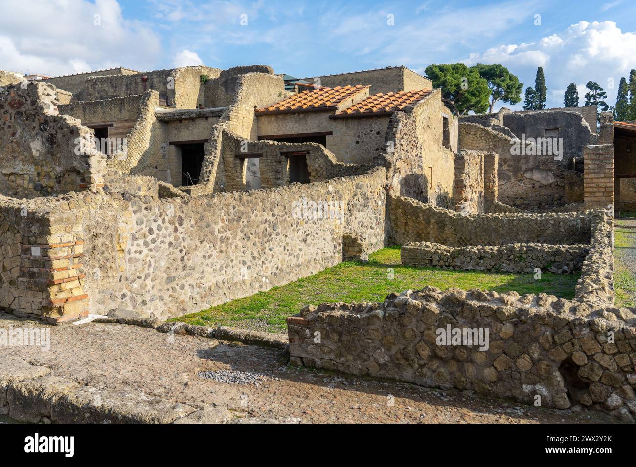 well-preserved streets of the ancient city in the archaeological park ...