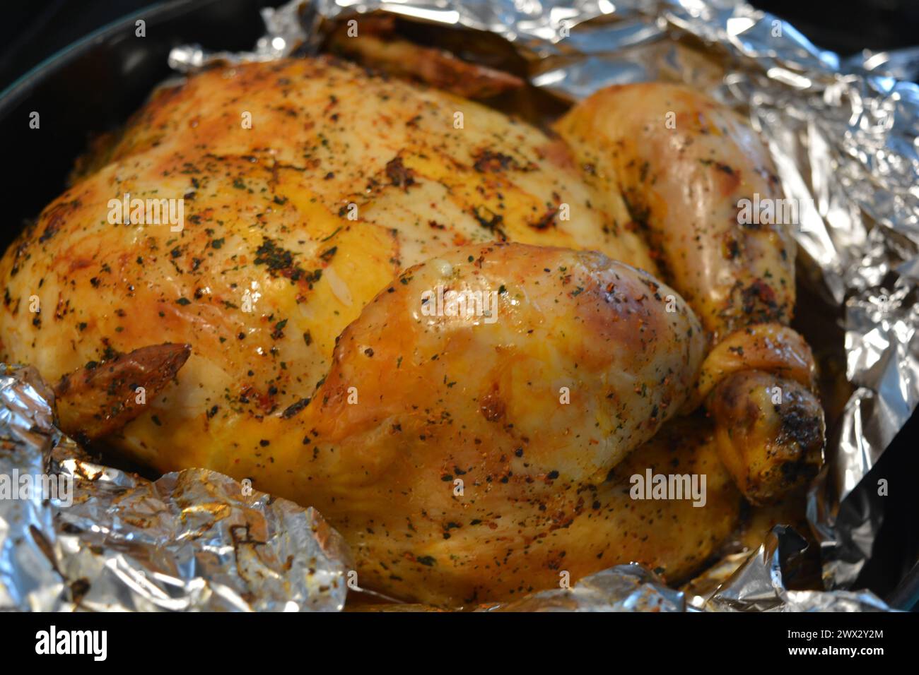 Beautiful, deliciously cooked marinated chicken in the oven. Chicken ...