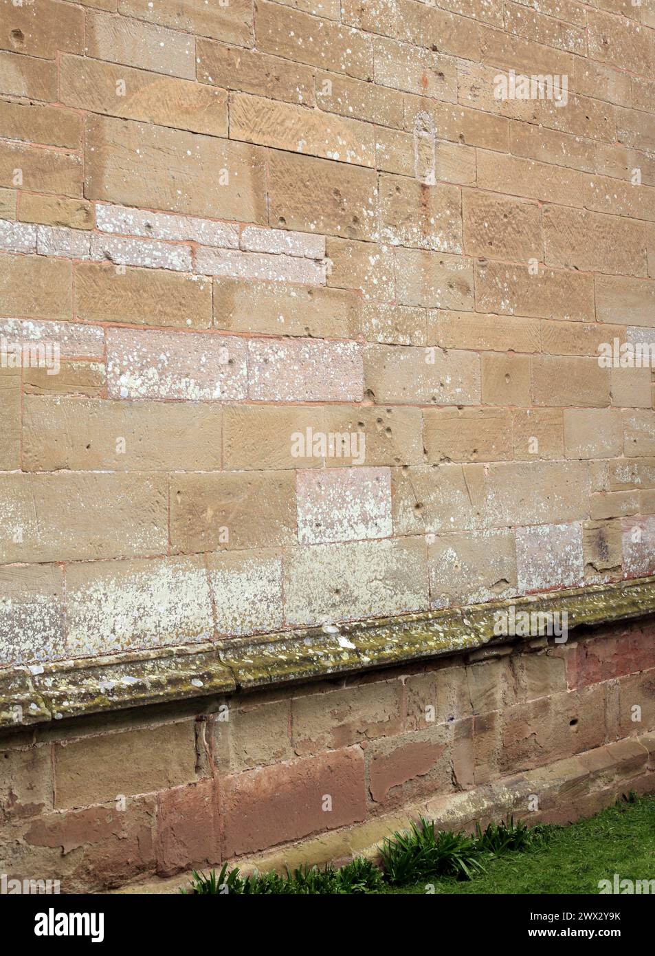 English civil war musket shot marks on the wall of St Peter's church ...