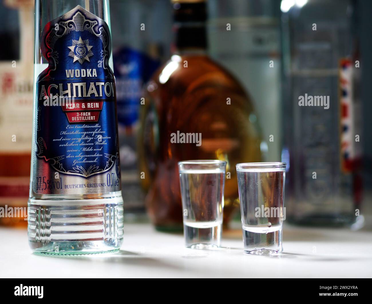 Germany - March 27, 2024: In this photo illustration, a bottle of ...