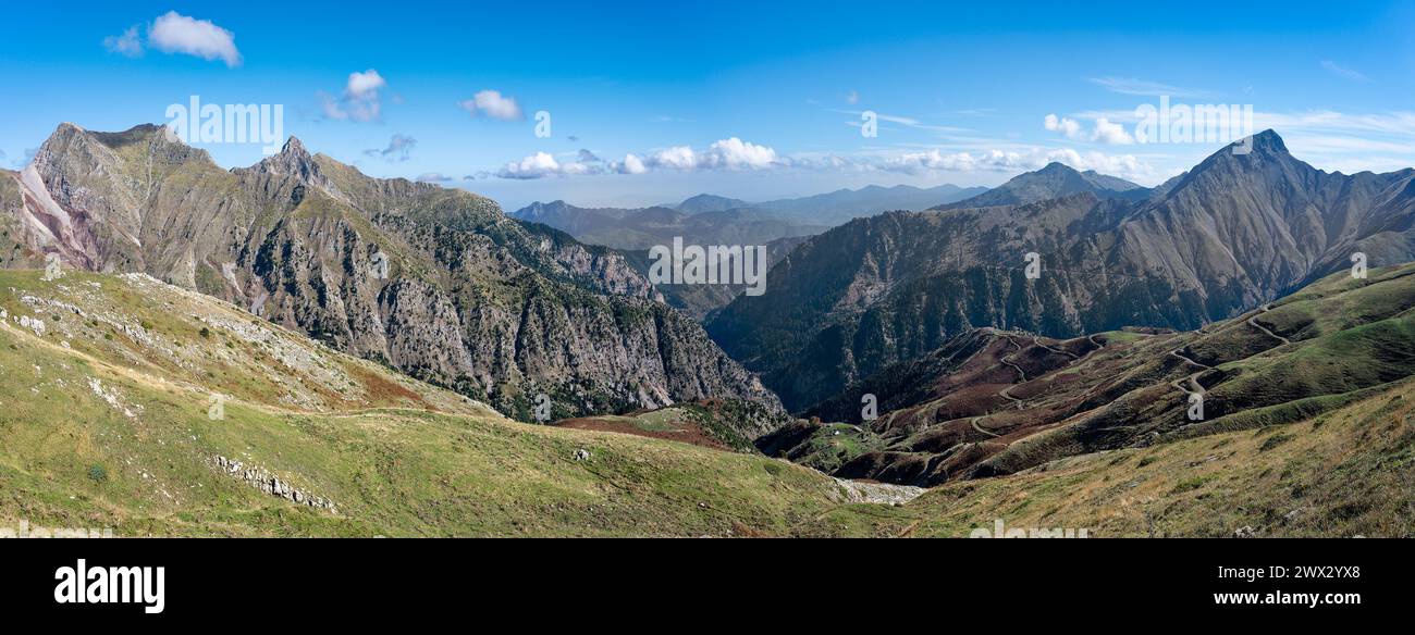 Panoramic landscape of the Agrafa Mountains in Central Greece Stock ...