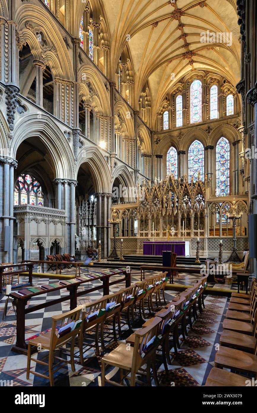 Interior of the historic Ely cathedral Cambridgeshire England Great ...