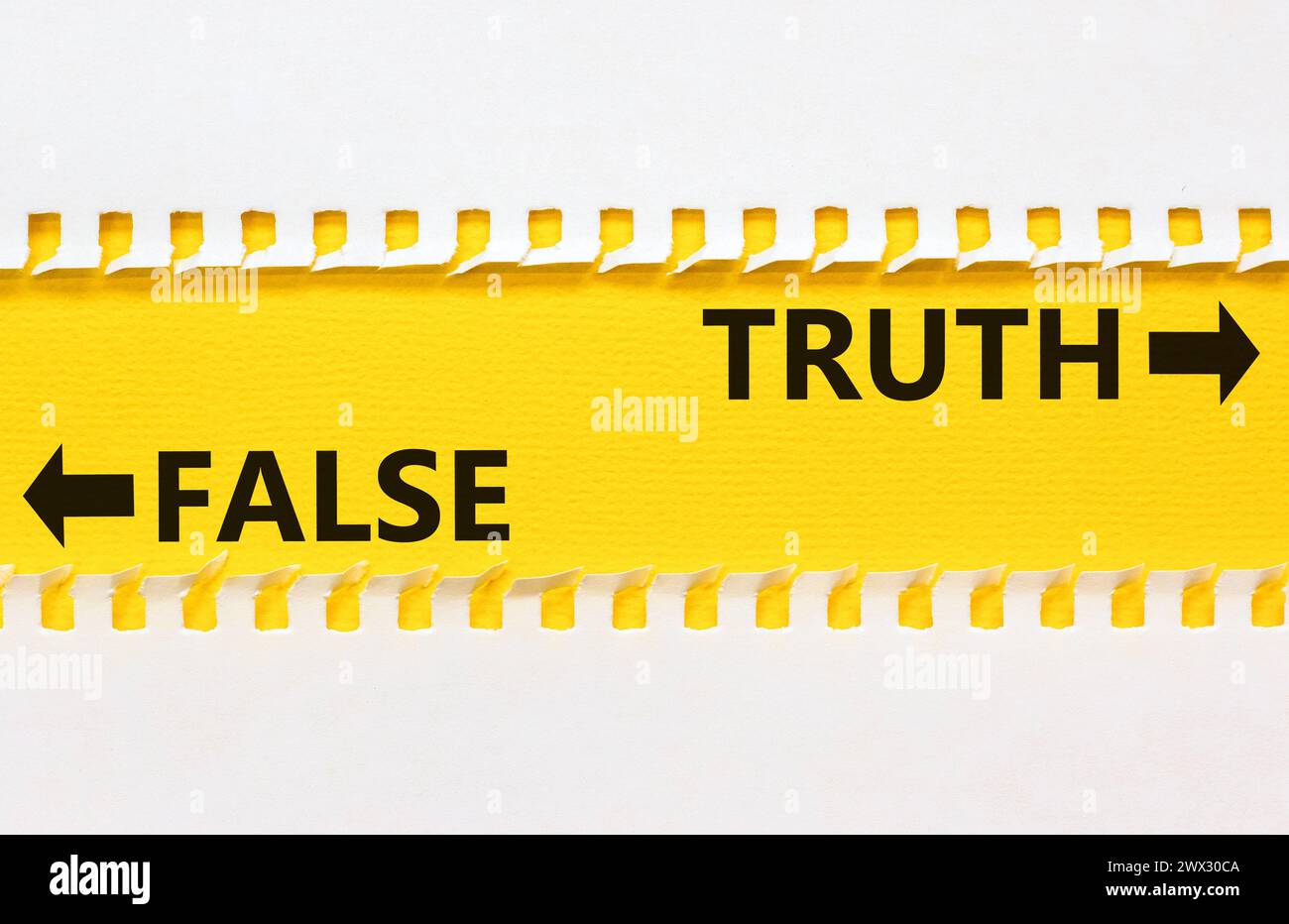 Truth or false symbol. Concept word Truth or False on beautiful yellow ...