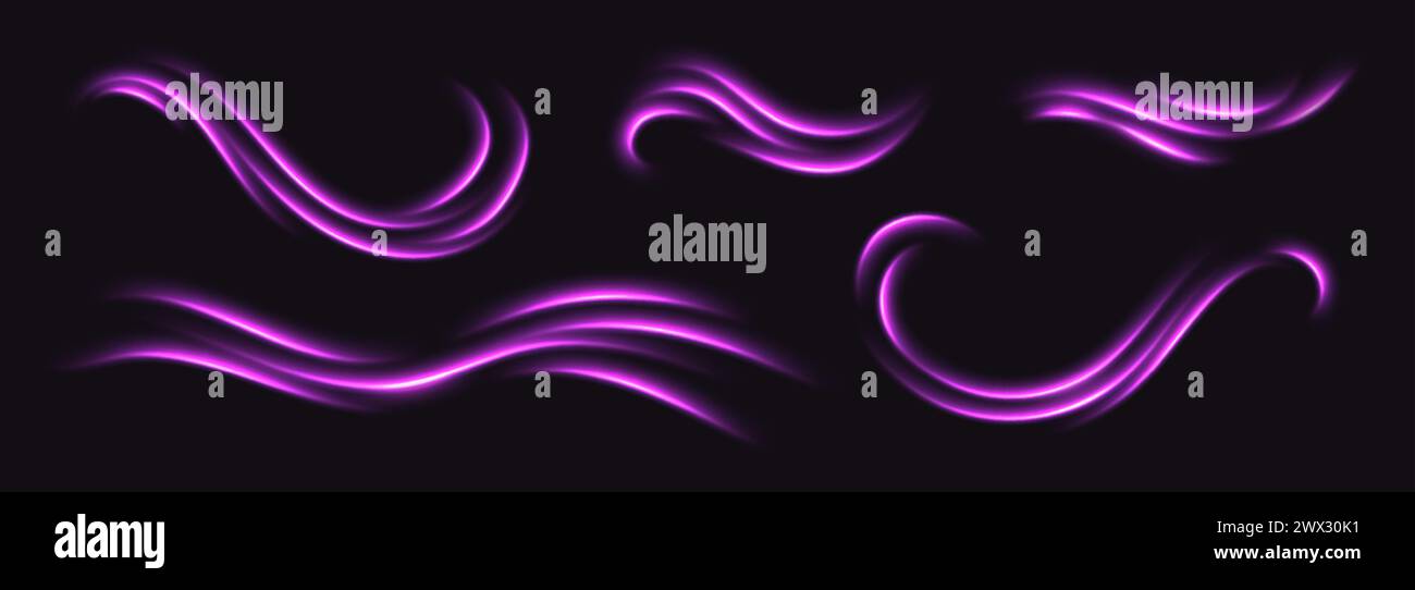 Pink speed lines, light in motion, glowing light trails. Bright motion ...