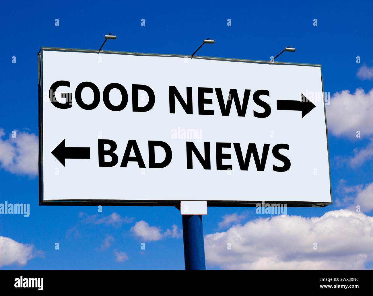 Good or bad news symbol. Concept word Good news Bad news on beautiful ...