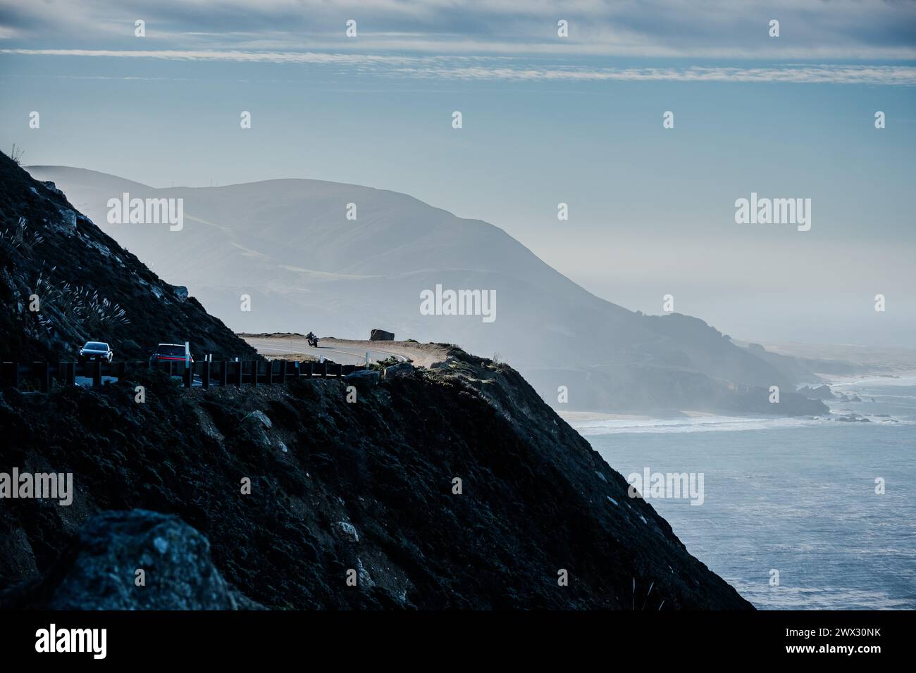 Vehicles navigate Route 1, the Pacific Coast Highway, in Big Sur ...