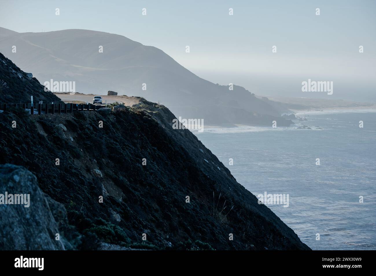Vehicles navigate Route 1, the Pacific Coast Highway, in Big Sur ...