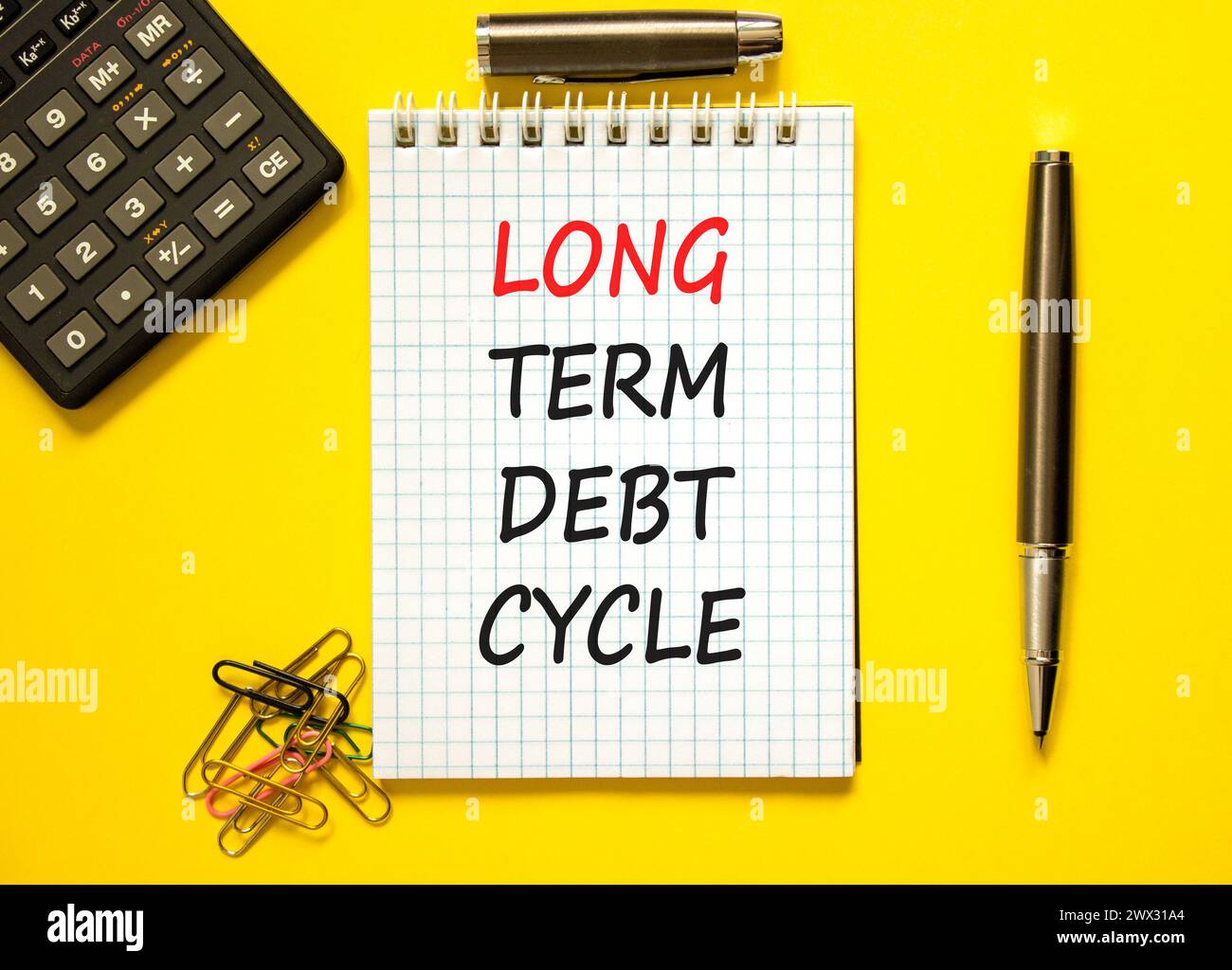 Long term debt cycle symbol. Concept words Long term debt cycle on ...