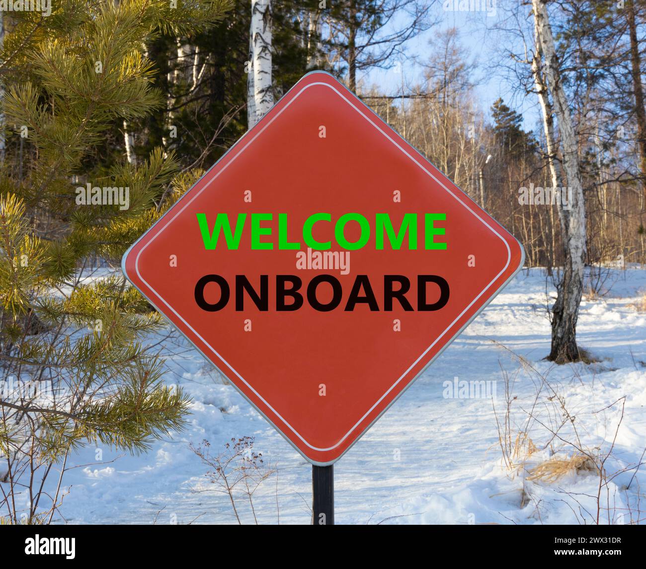 Welcome onboard symbol. Concept words Welcome onboard on beautiful red ...