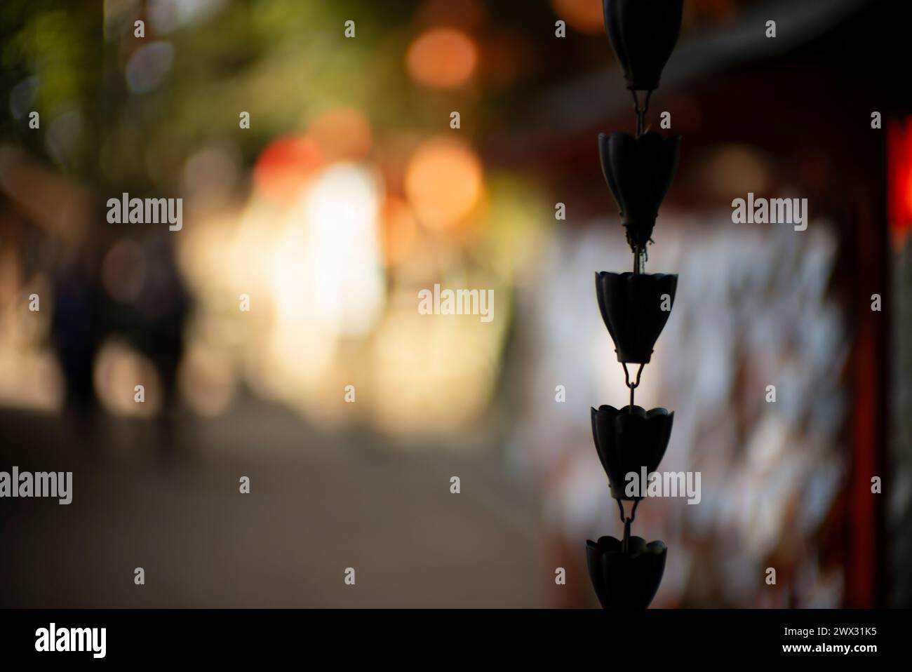 Japanese rain chain in Kyoto, Japan Stock Photo - Alamy