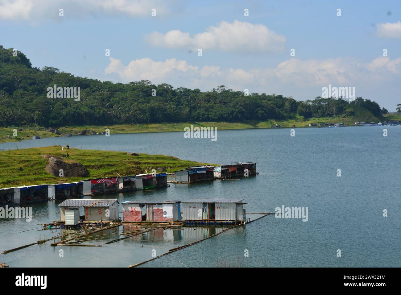 Photo of a reservoir with a freshwater fish farming pond Stock Photo ...