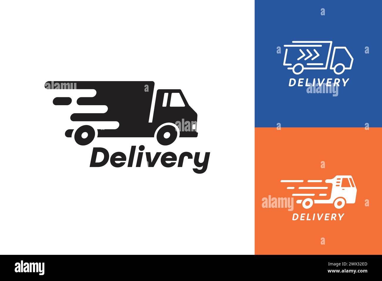 Truck silhouette logo with arrow fast delivery concept design Stock ...