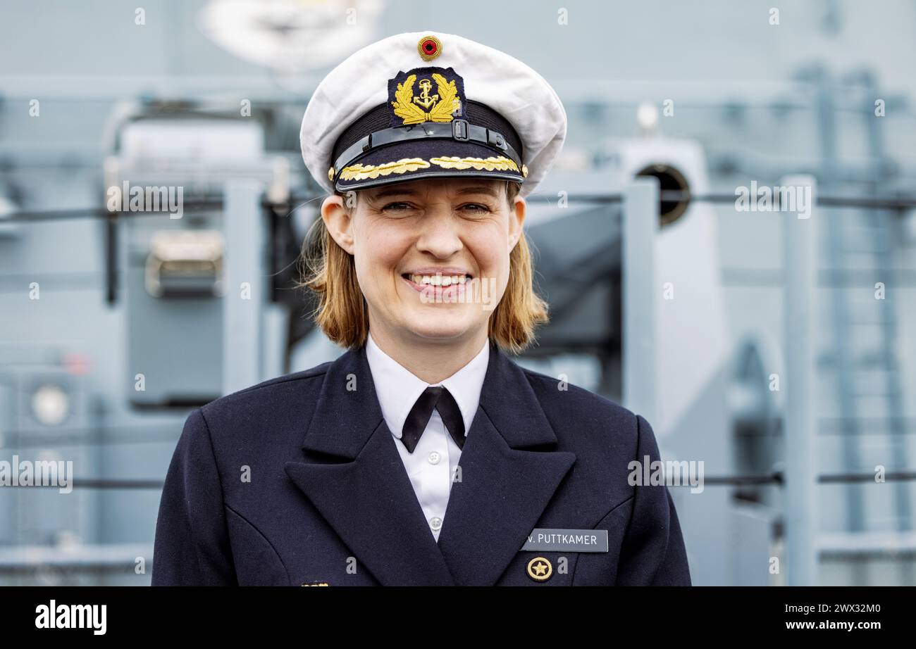 Kiel, Germany. 27th Mar, 2024. Frigate Captain Inka von Puttkamer ...