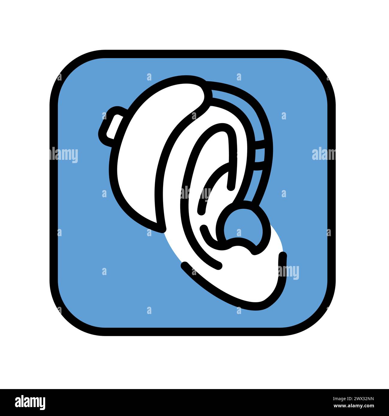 Ear hearing aid color line icon. Web accessibility. Vector isolated ...