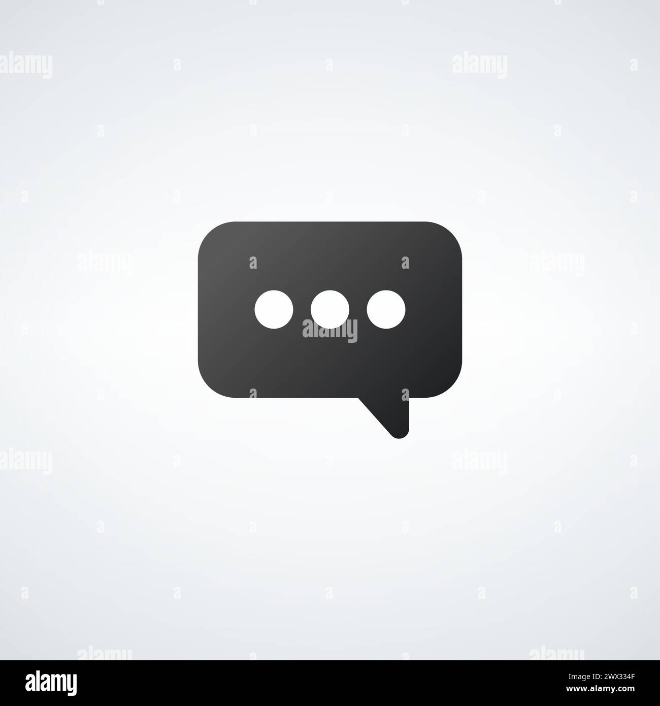 Typing in a chat speech bubble icon, comment sign symbol with three dots. communication speak ...