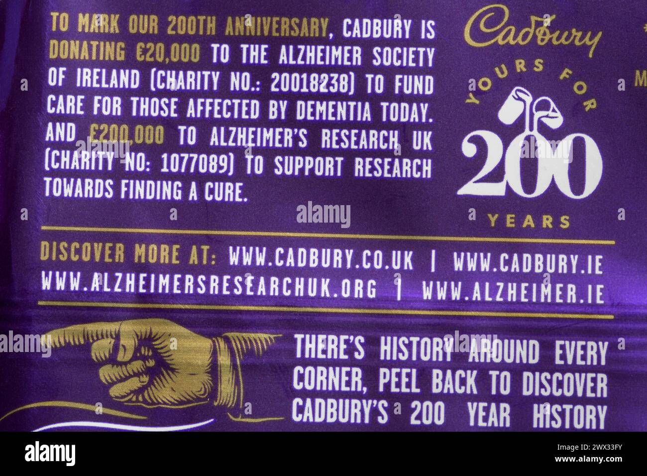 information on Cadbury's Dairy Milk milk chocolate bar, 1993 Cadbury ...