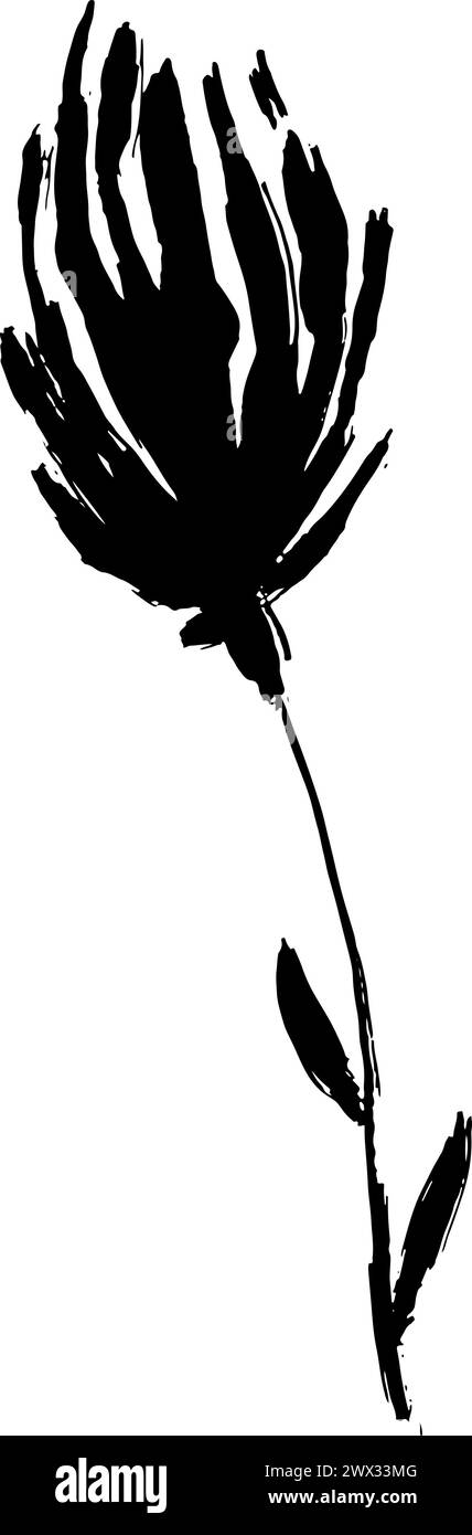 Flower in clover field Black and White Stock Photos & Images - Alamy