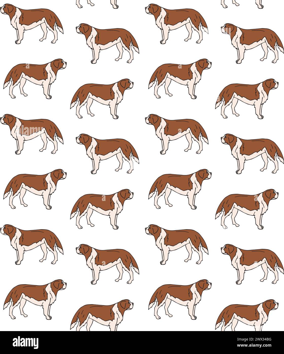 Vector seamless pattern of hand drawn doodle sketch colored Saint ... Vector seamless pattern of hand drawn doodle sketch colored Saint ...