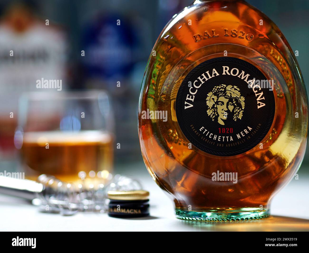 Germany. 27th Mar, 2024. In this photo illustration, a bottle of ...