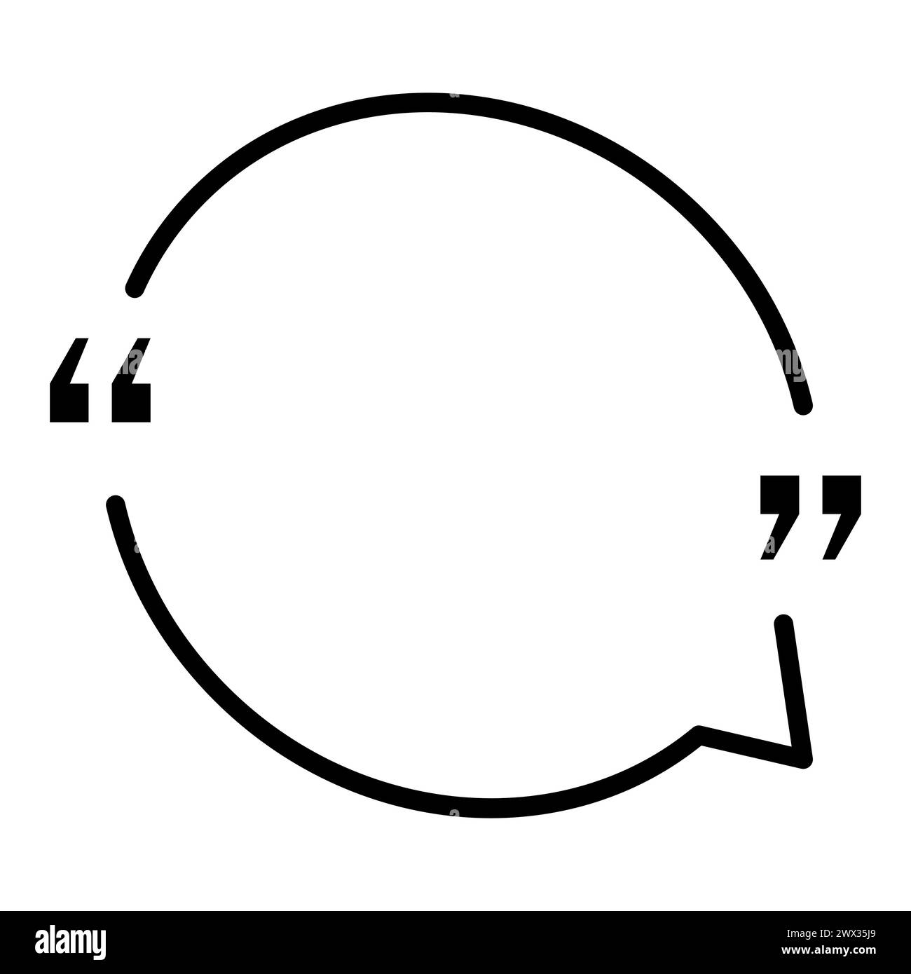 Quote Symbol. Speech bubble, blank frame for citation symbol Stock ...