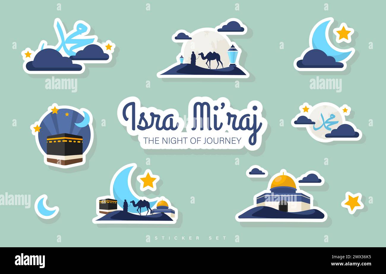 Al-Isra wal Mi'raj Translate: The night journey Prophet Muhammad Vector Illustration For Poster ...