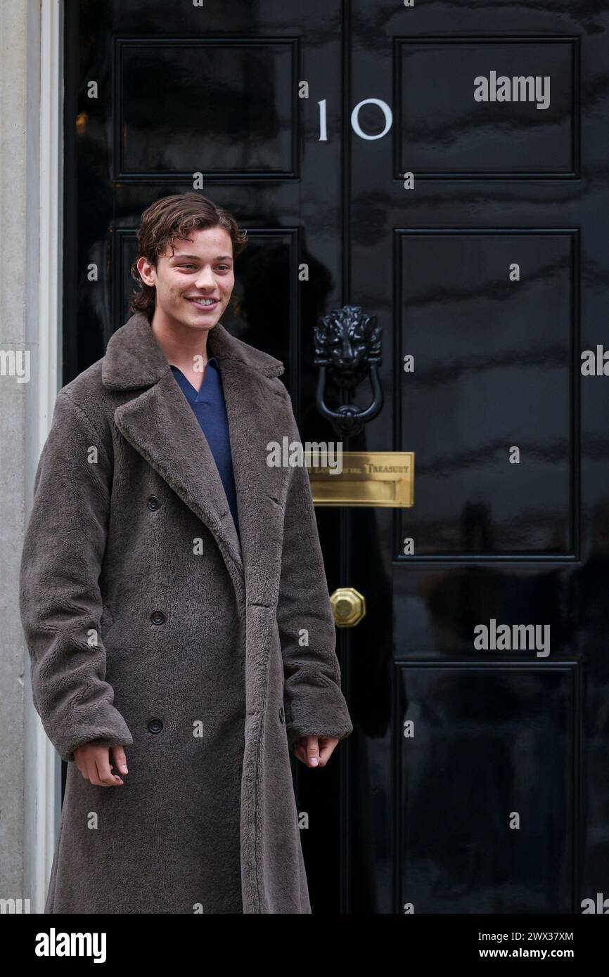 Bobby Brazier poses for photographs outside No. 10 Downing Street in ...