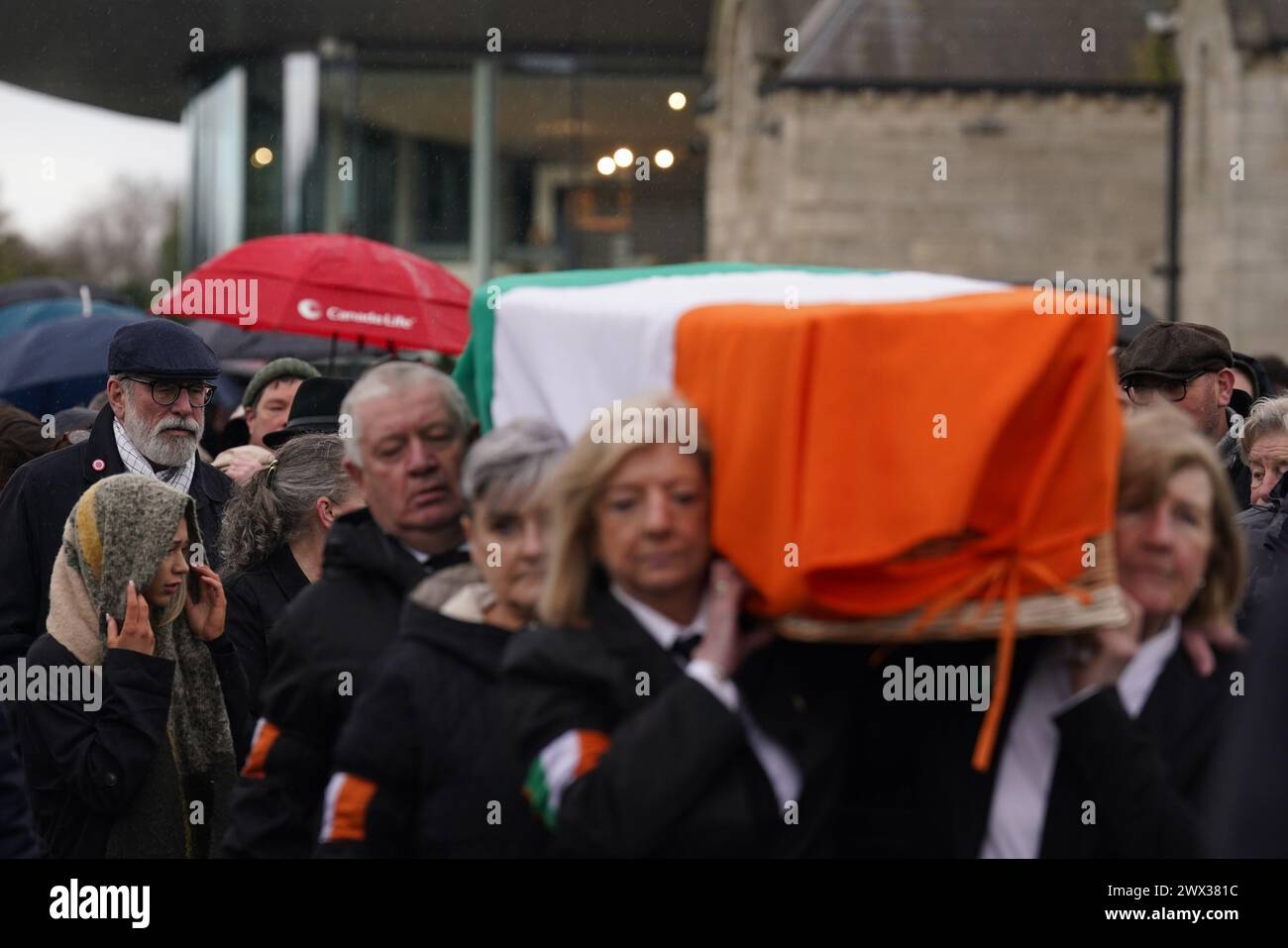 The casket of veteran republican Rose Dugdale, is carried to the ...