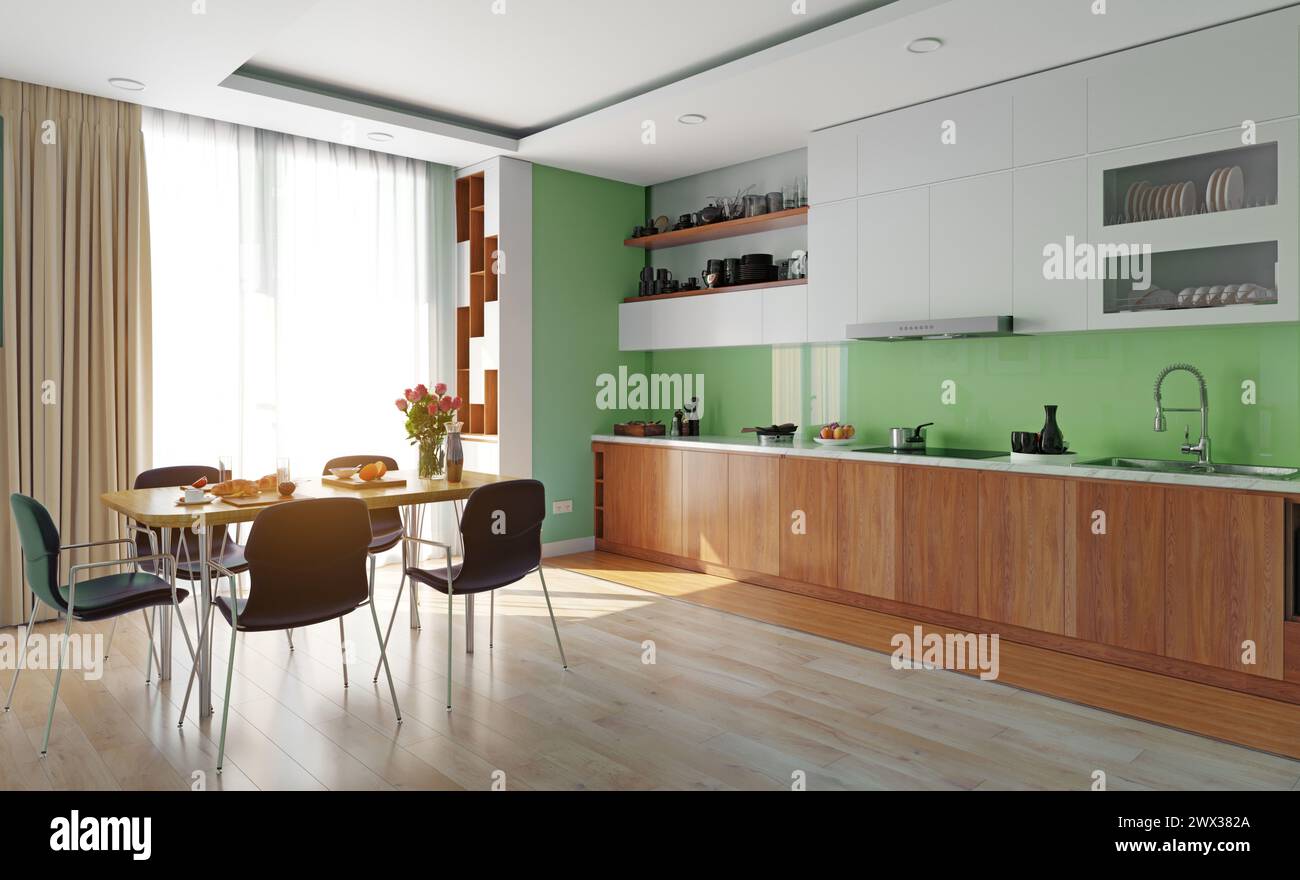 modern kitchen interior Stock Photo - Alamy