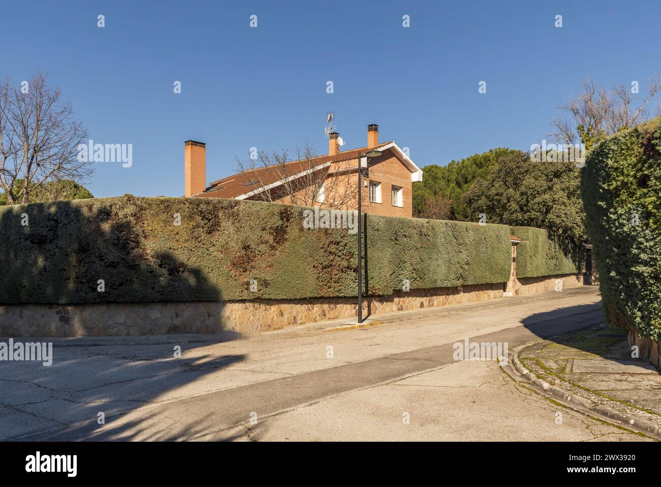 An urbanization of residential homes in a mountain area with large ...