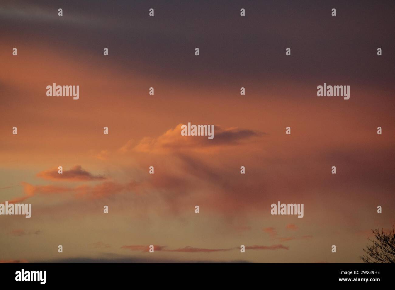 Evening clouds reddish cloud structures Stock Photo - Alamy