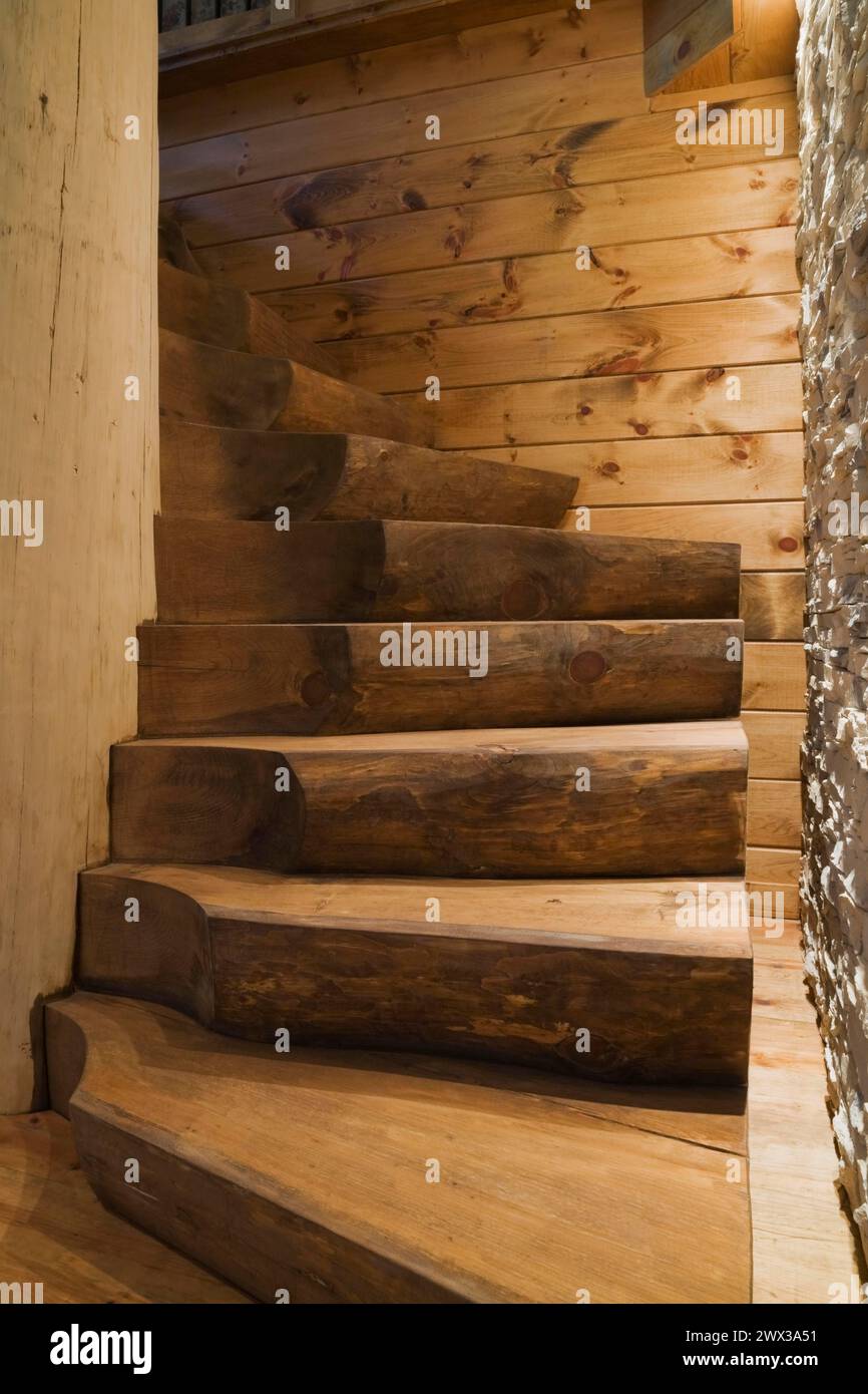 Big wooden staircase hi-res stock photography and images - Alamy