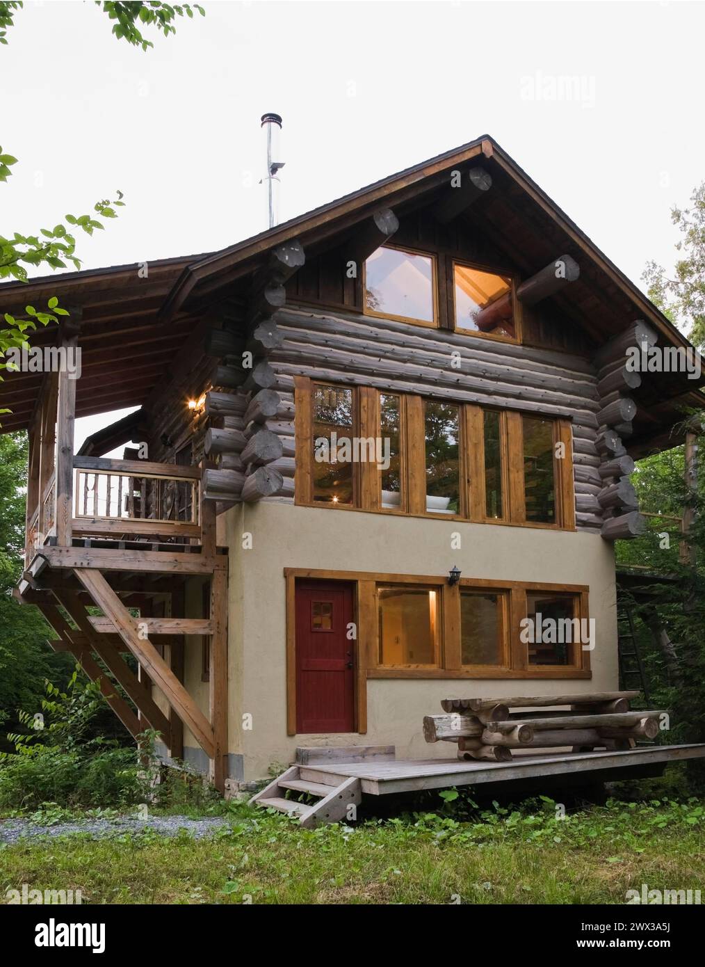 Stucco Wood House Cabin BEHR ULTRA 1 Gal. #290F 7 Wooden Cabin Satin