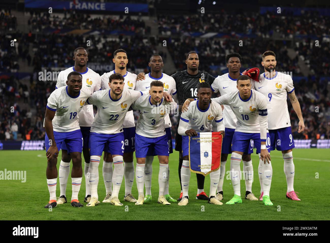 Marseille, 26th March 2024. The France starting eleven line up for a ...