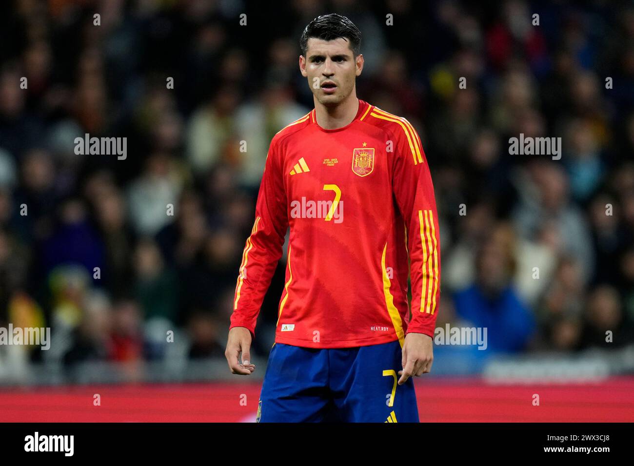 Madrid, Spain. 26th Mar, 2024. Alvaro Morata of Spainduring the ...