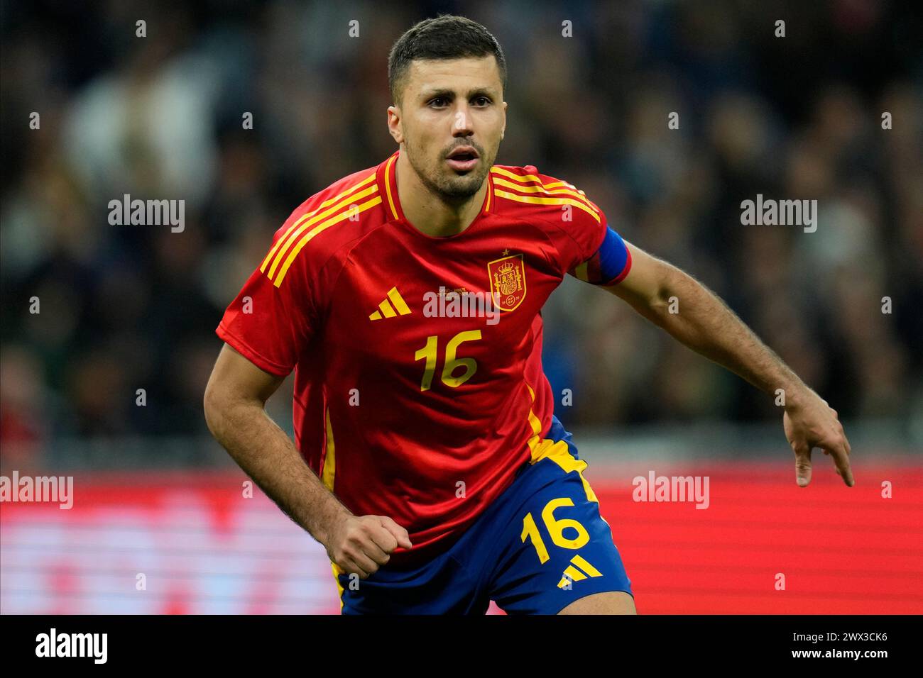Madrid, Spain. 26th Mar, 2024. Rodri Hernandez of Spainduring the ...