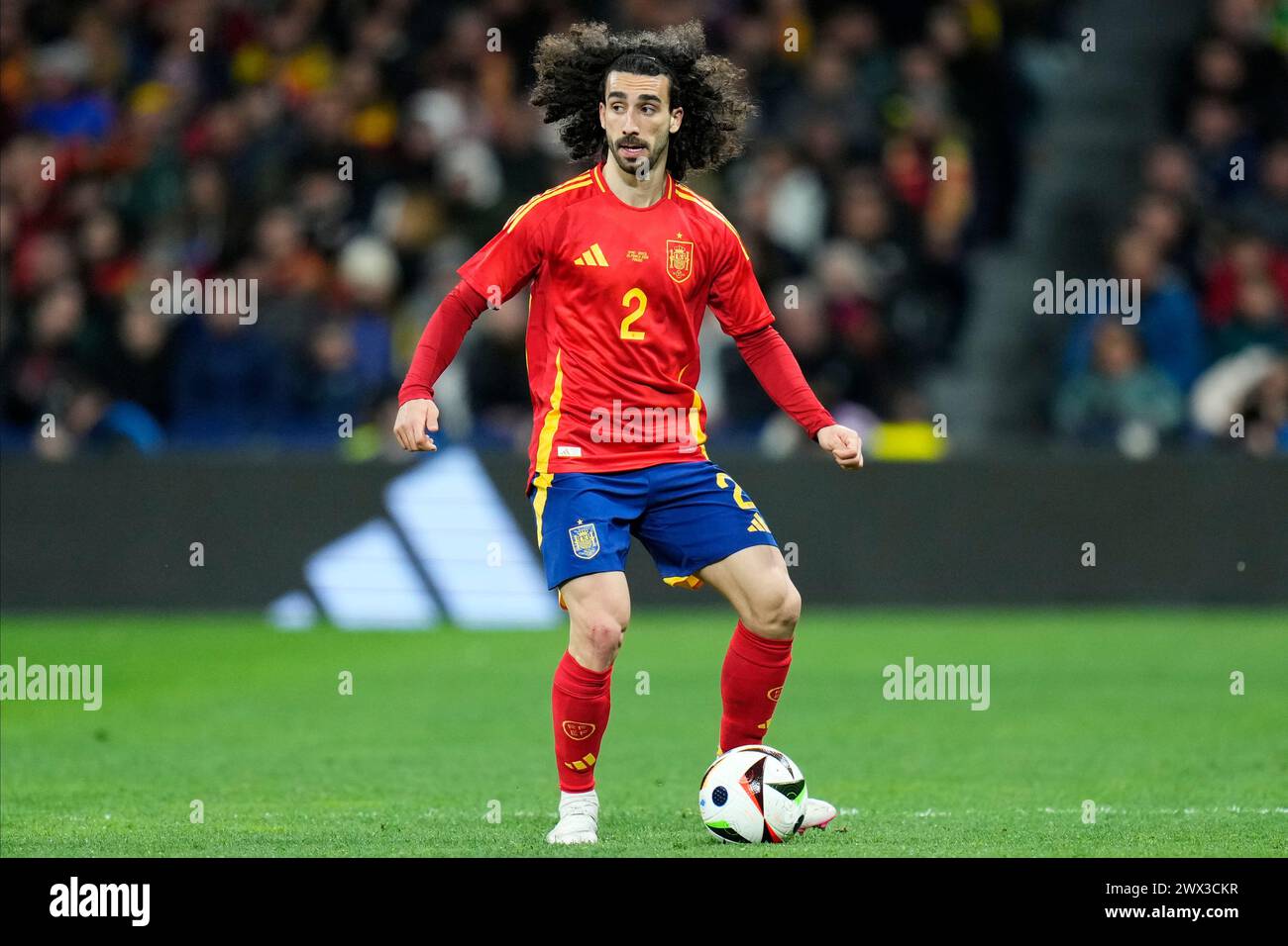 Madrid, Spain. 26th Mar, 2024. Marc Cucurella of Spainduring the ...